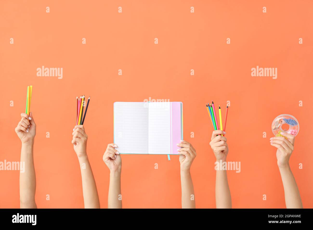 Girl different school equipment hi-res stock photography and images - Alamy