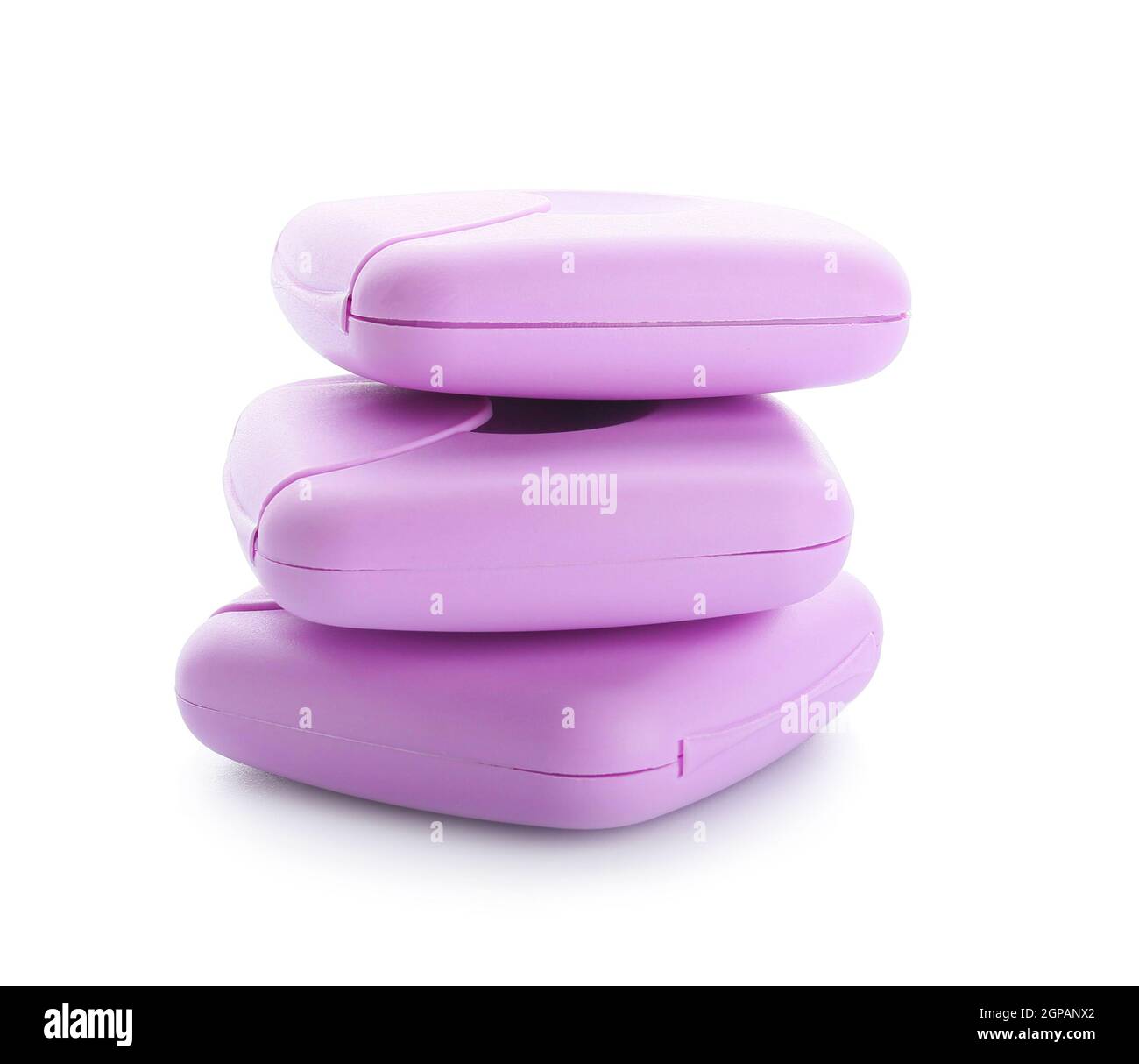 Stack of tampons storage boxes on white background Stock Photo - Alamy