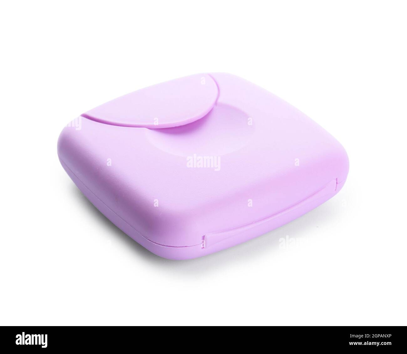 Plastic box for storing women's tampons on white background Stock Photo ...