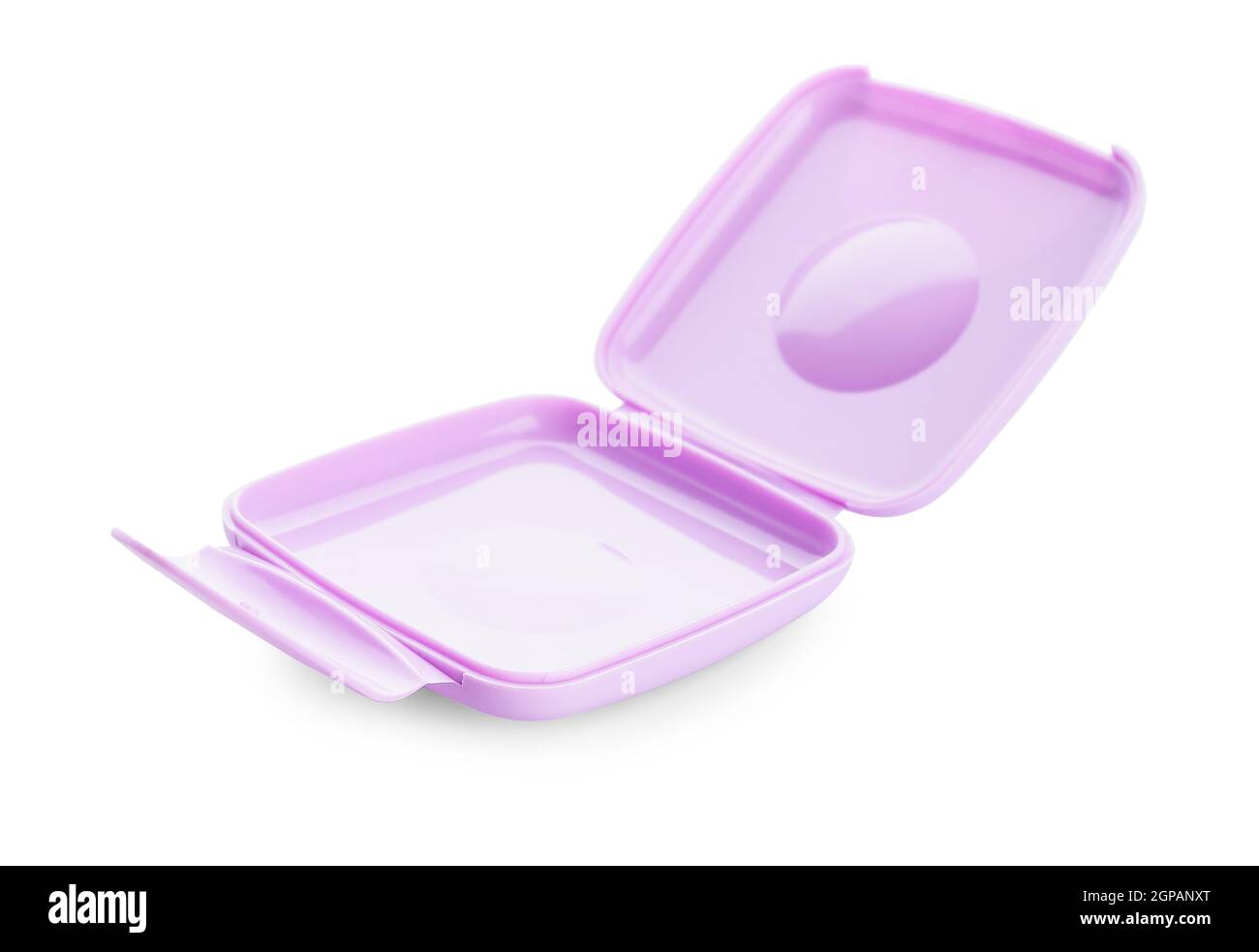 Plastic box for storing women's tampons on white background Stock Photo ...