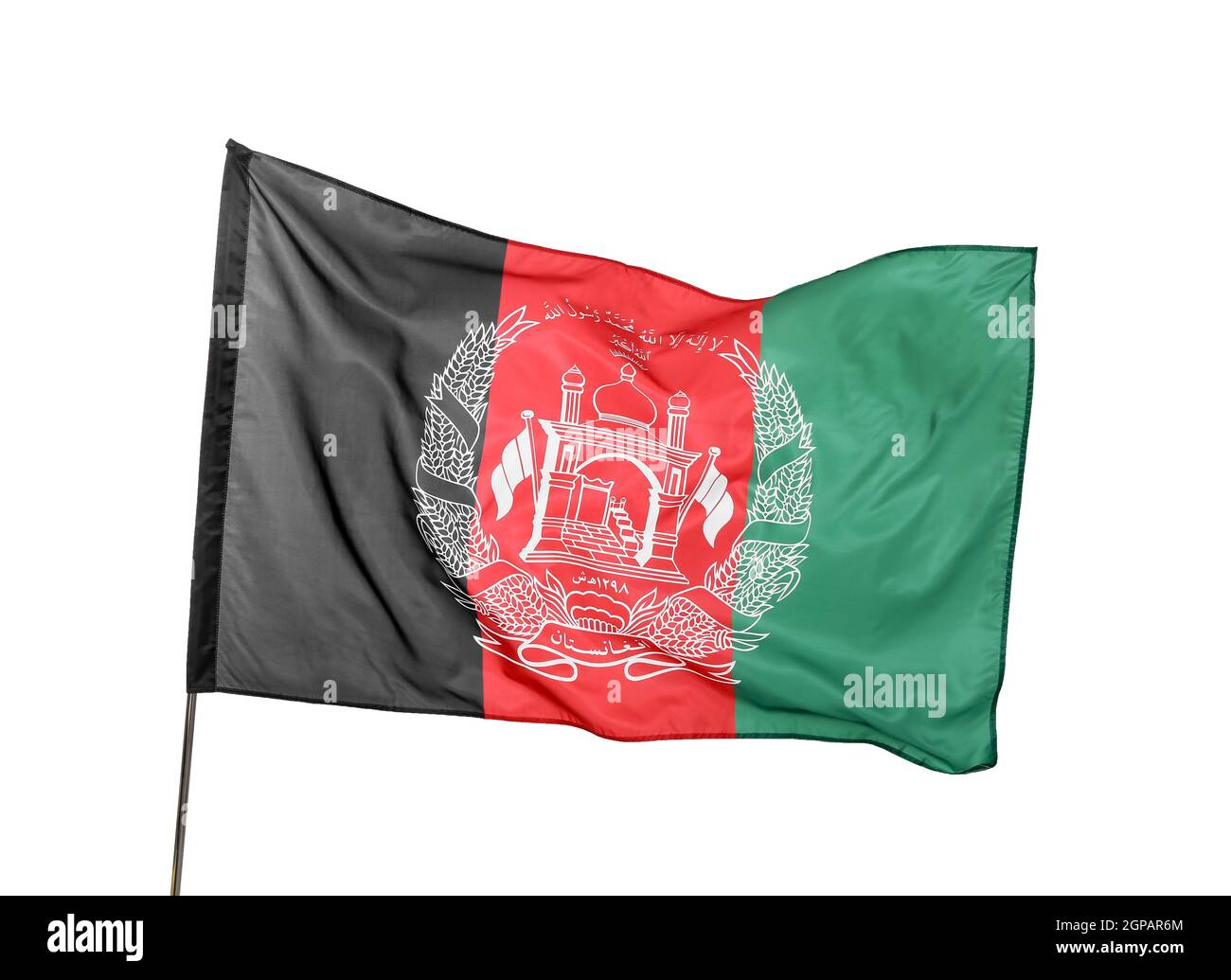 National Afghanistan flag on white background Stock Photo - Alamy