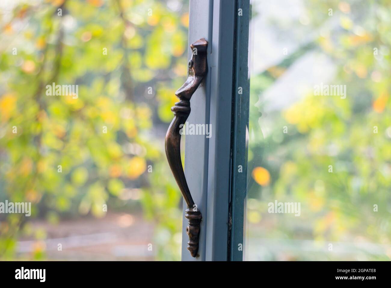 Vintage doors with glass reflection, stock photo Stock Photo - Alamy