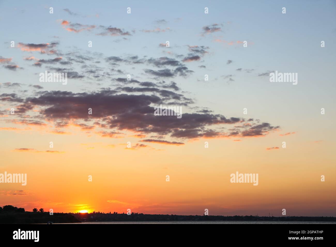 View of beautiful sky with clouds in morning Stock Photo - Alamy