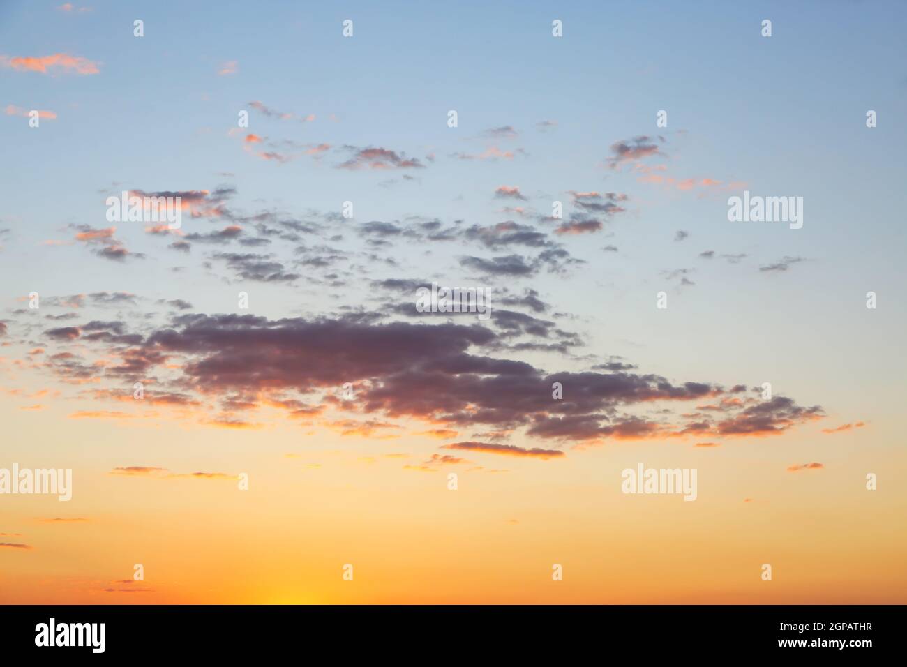 View of beautiful sky with clouds in morning Stock Photo - Alamy