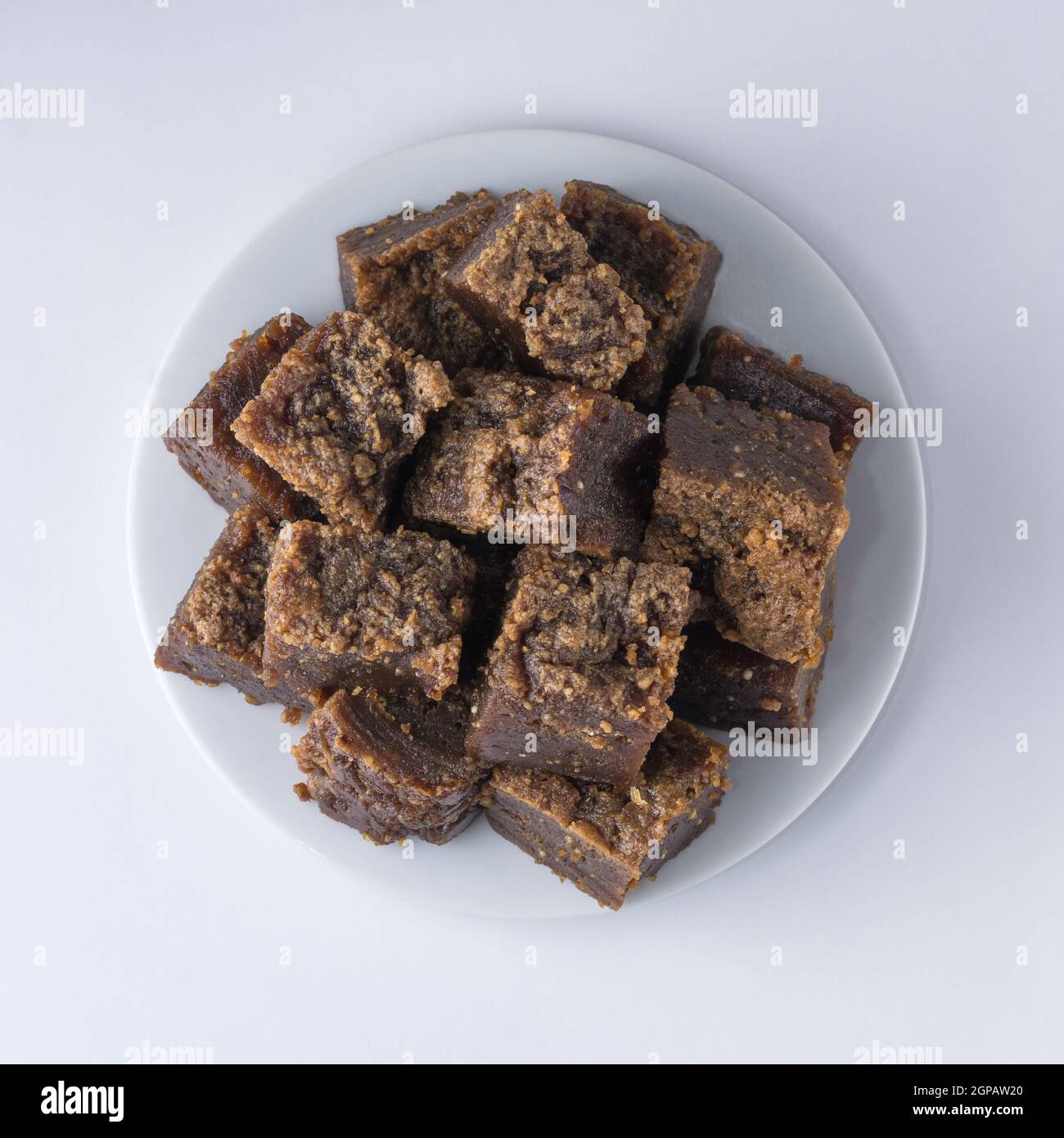 plate of dodol isolated on white background, also called kalu dodol ...