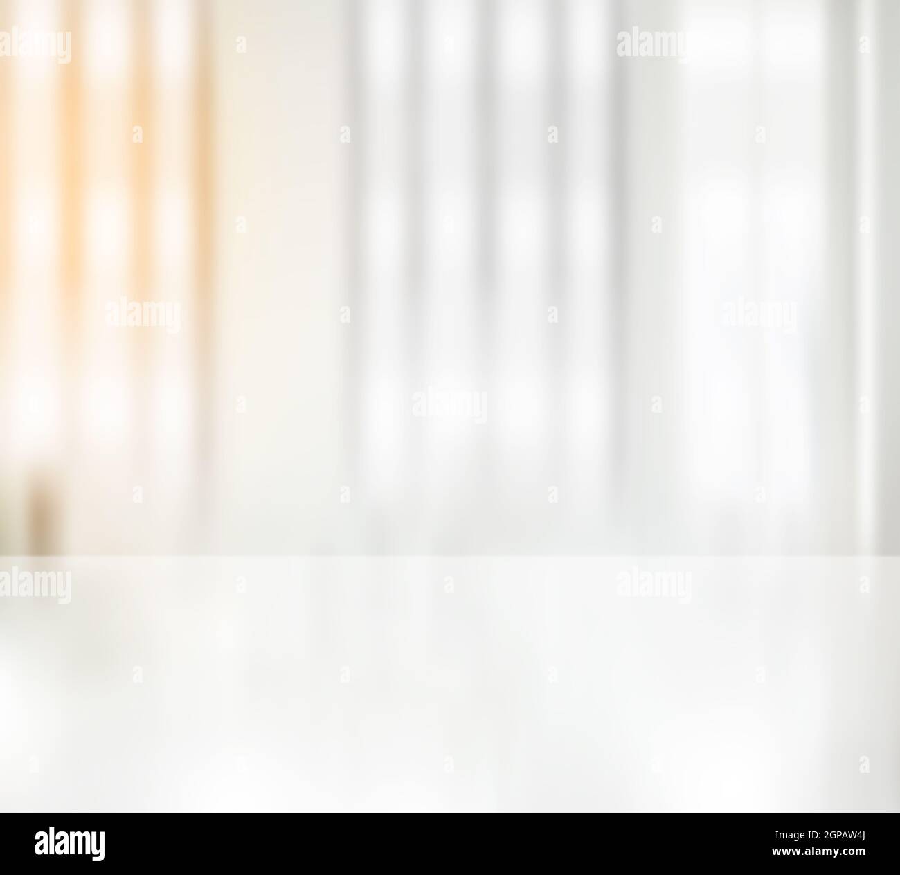 Clean white office desk blurry. Background wallpaper Stock Photo - Alamy