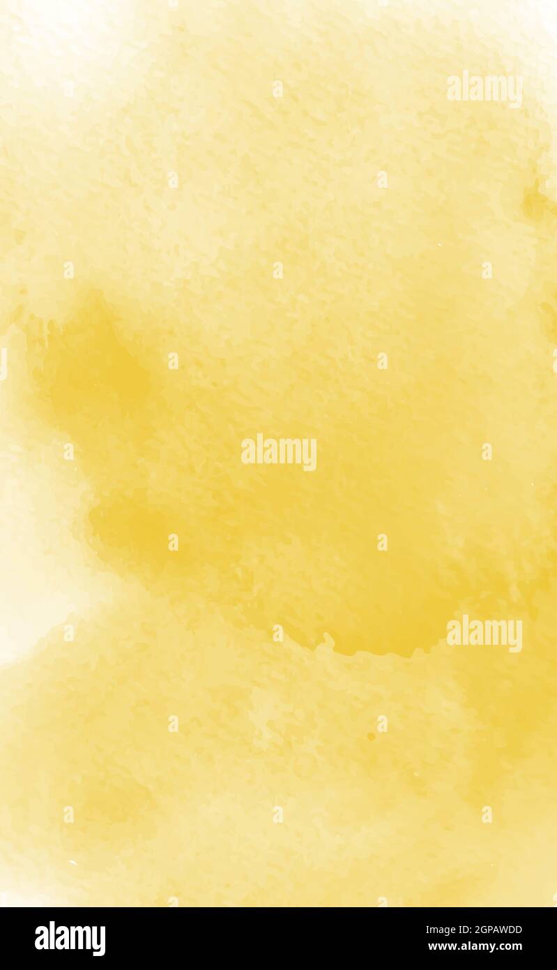 Realistic yellow-orange watercolor panoramic texture on a white ...