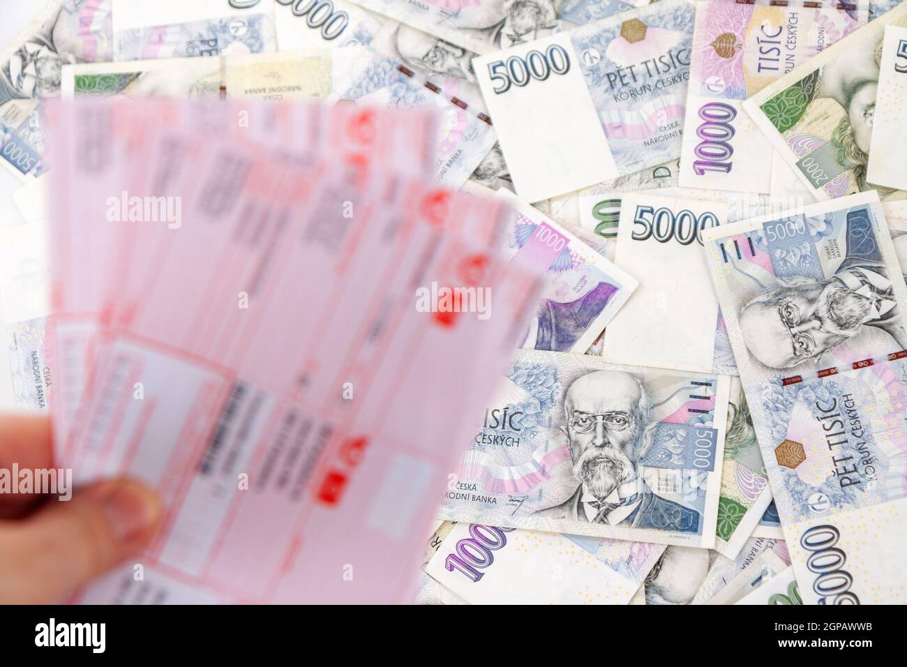 Czech paper money with heart on white background - czech money, post ...