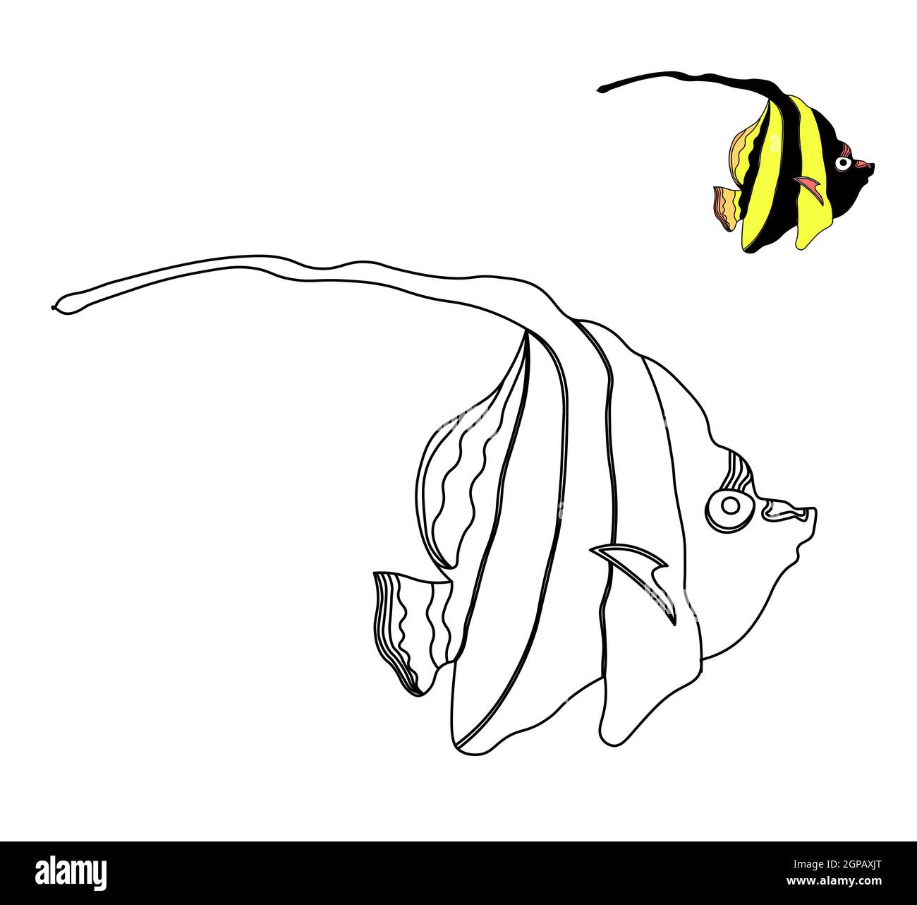Simple fish outline clip art hi-res stock photography and images - Alamy