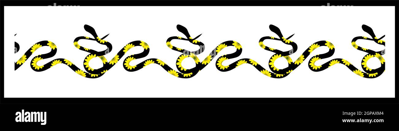 Seamless border with snakes. The border is serpentine. A repeating ...