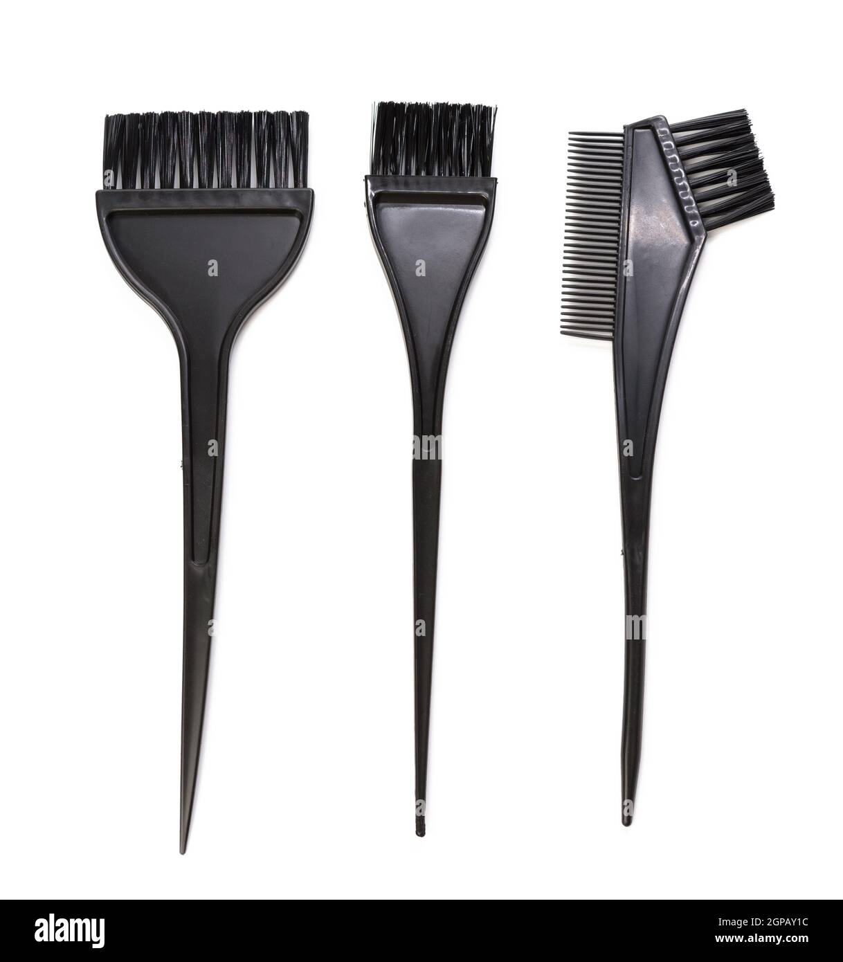 black plastic brush for hair coloring isolated on white background ...