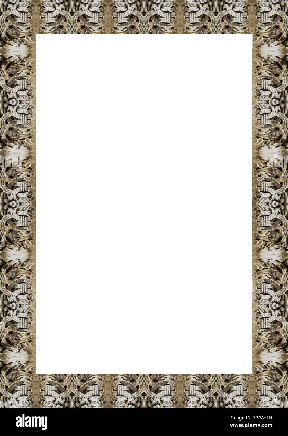 White frame background with decorated design borders Stock Photo - Alamy