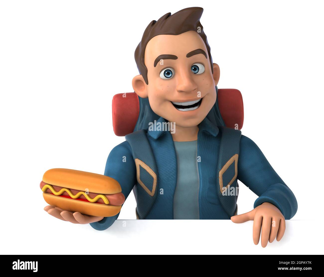 Fun illustration of a 3D cartoon backpacker Stock Photo - Alamy