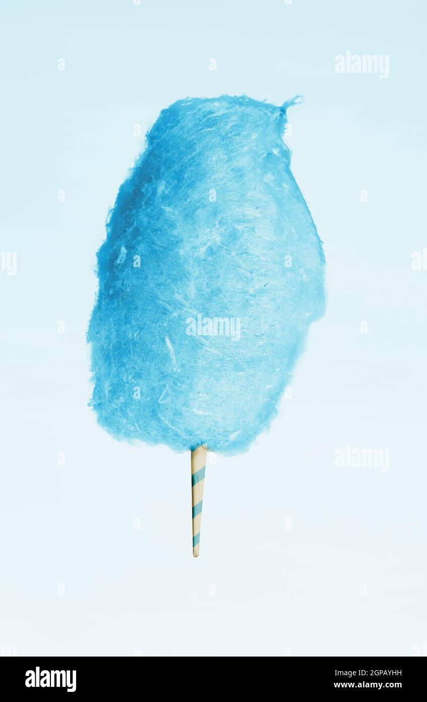 Cotton candy, blueberry flavor, isolated on background Stock Photo - Alamy