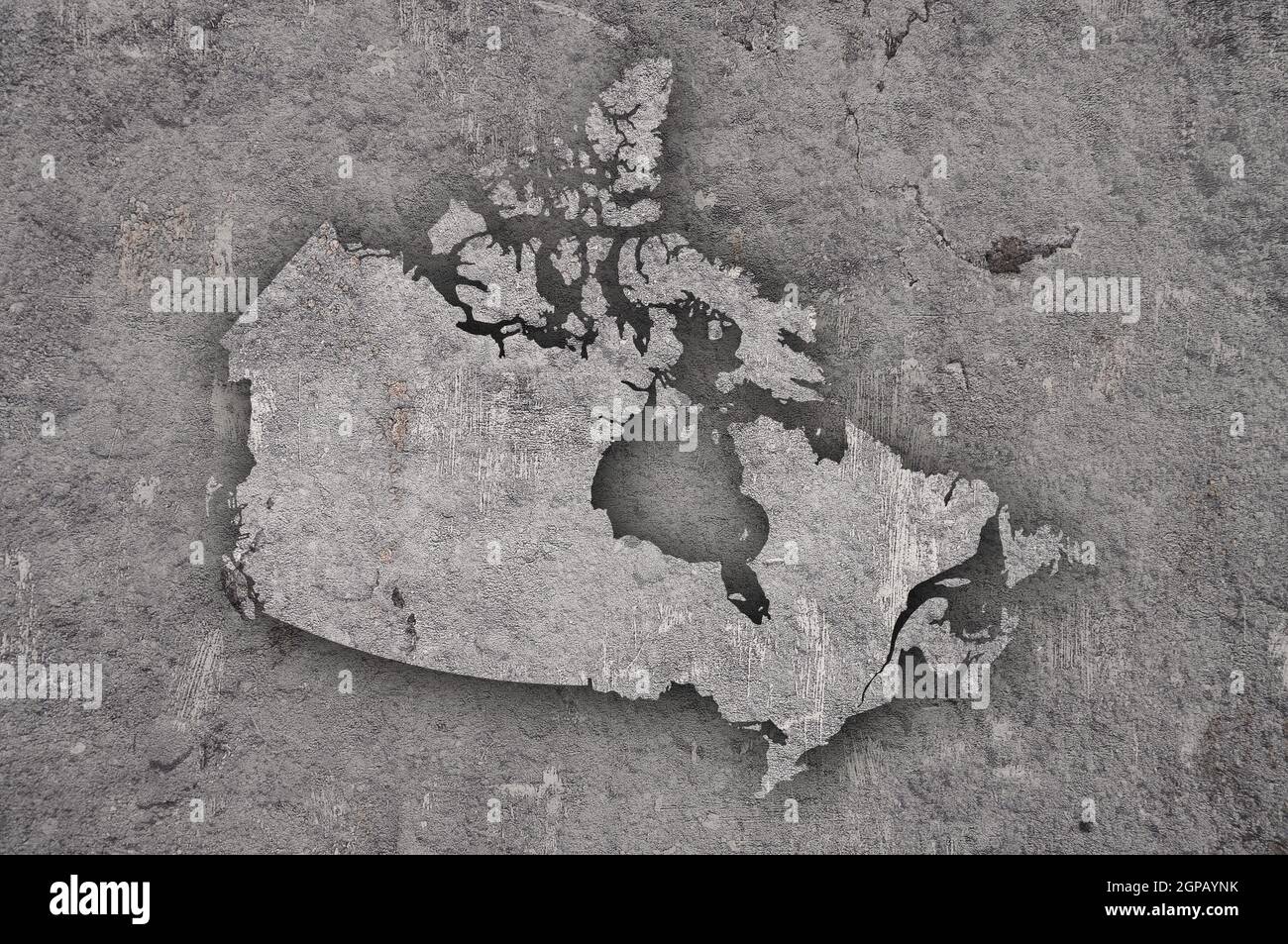 Map of Canada on weathered concrete Stock Photo - Alamy