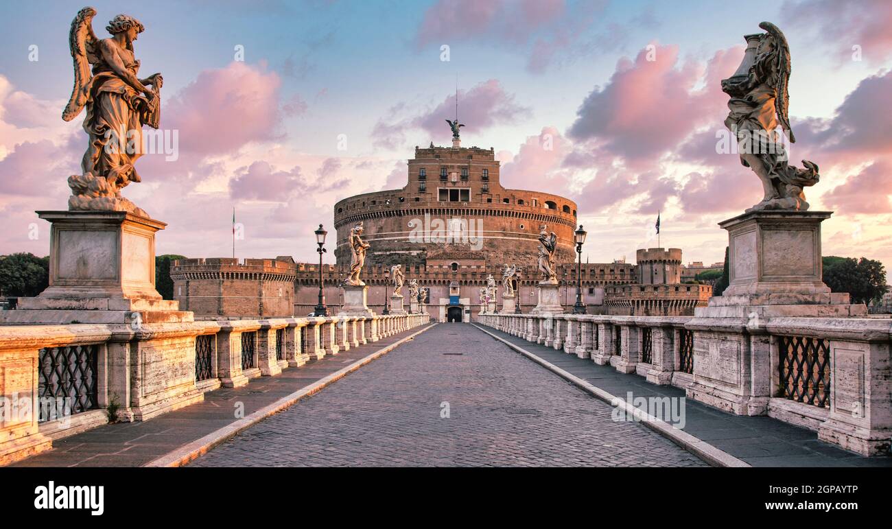 ROME, ITALY - CIRCA AUGUST 2020: Castel Sant'Angelo (Saint Angel Castle ...