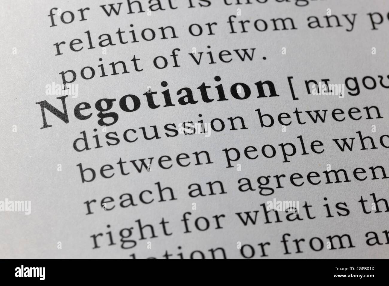 Fake Dictionary, Dictionary definition of negotiation Stock Photo - Alamy