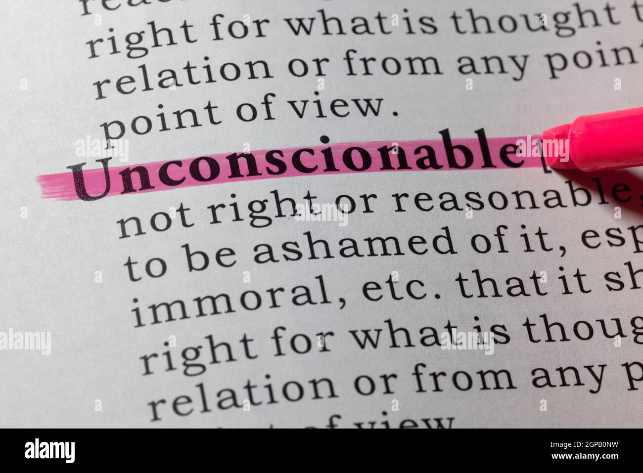 Unconscionable hi-res stock photography and images - Alamy