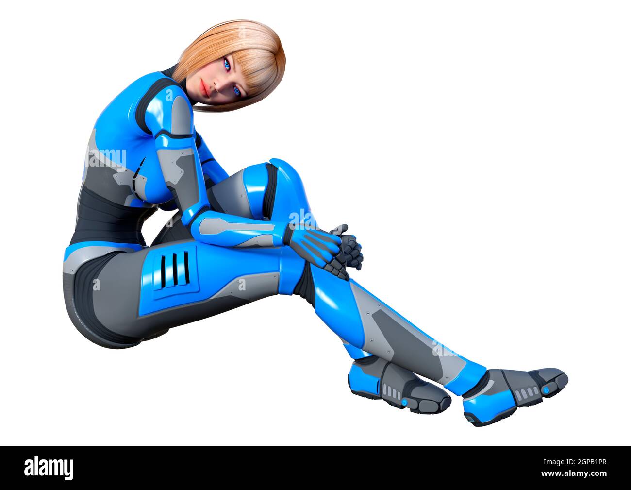 3D rendering of a female robot isolated on white background Stock Photo ...