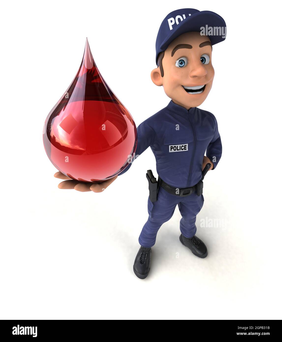 Fun 3D illustration of a cartoon Police Officer Stock Photo - Alamy