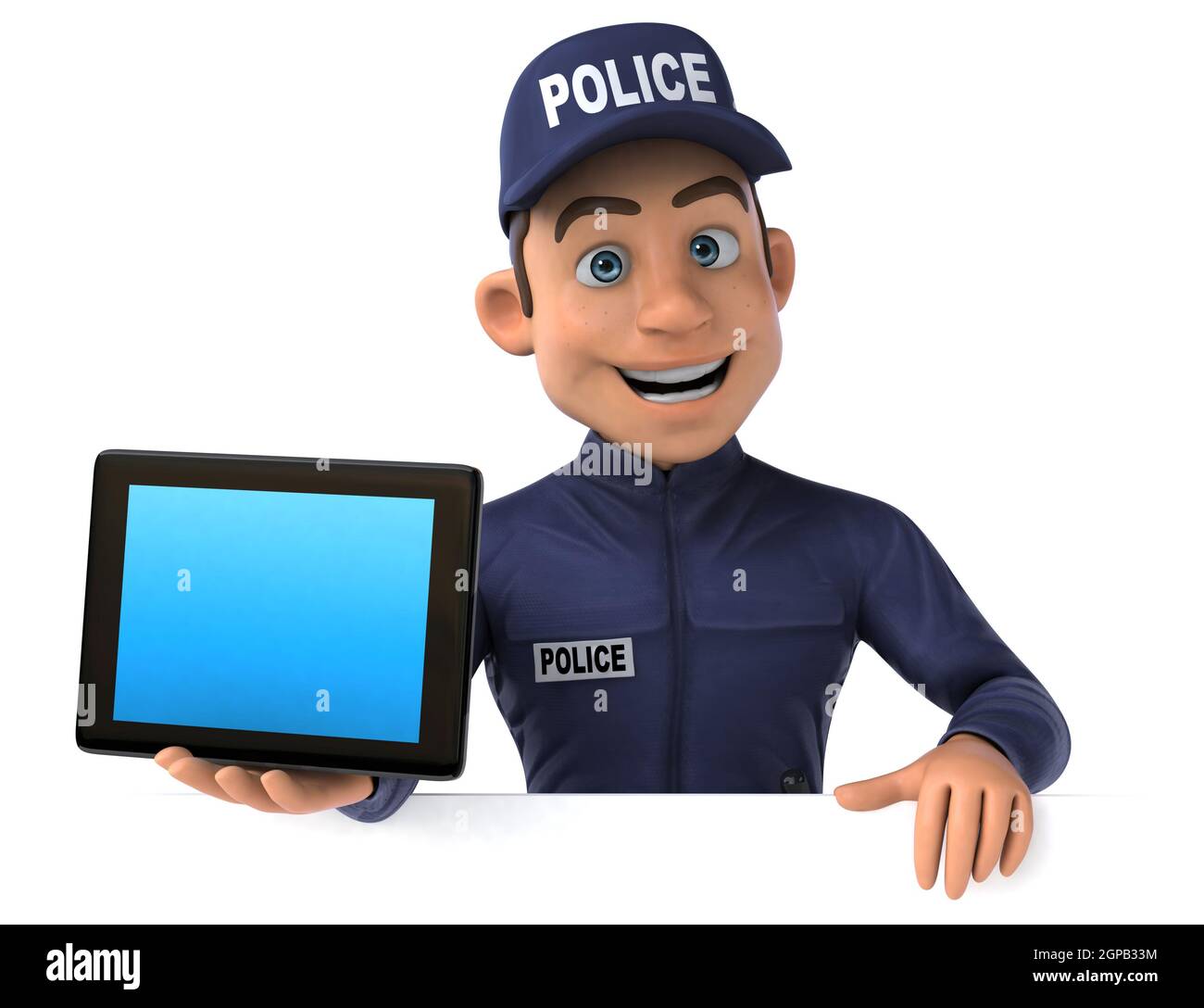 Fun 3D illustration of a cartoon Police Officer Stock Photo - Alamy