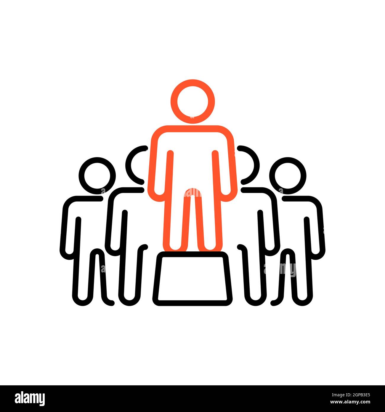 Person speaking in front of crowds vector icon. Demonstration, protest ...