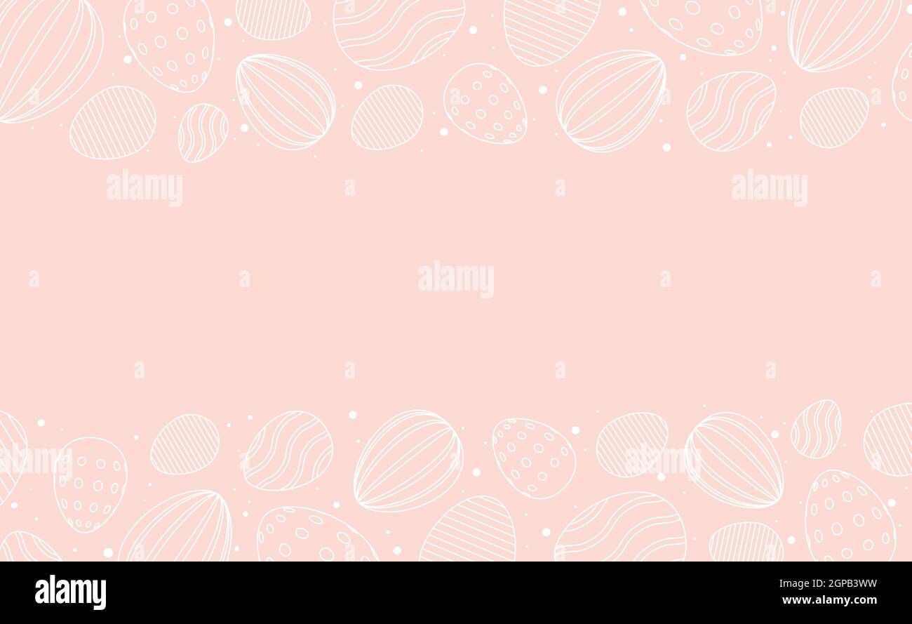 Pink Easter background with holiday elements - Vector illustration ...