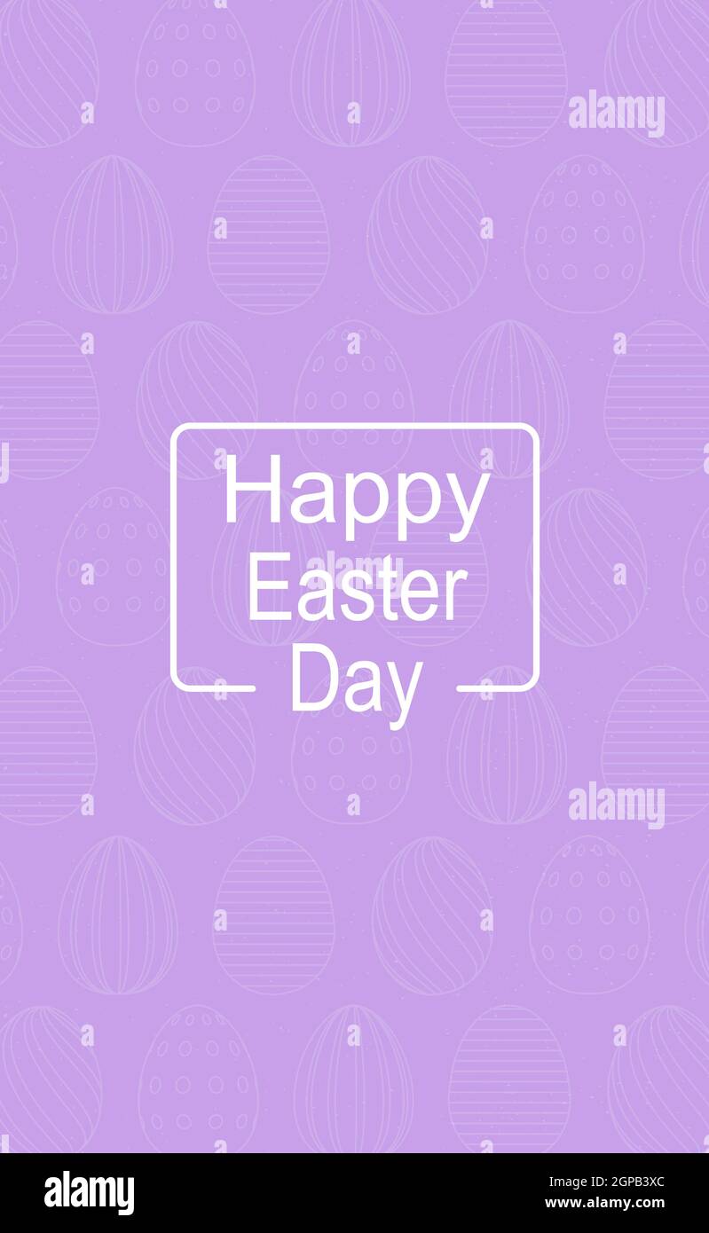 Purple Easter background with holiday elements - Vector illustration ...