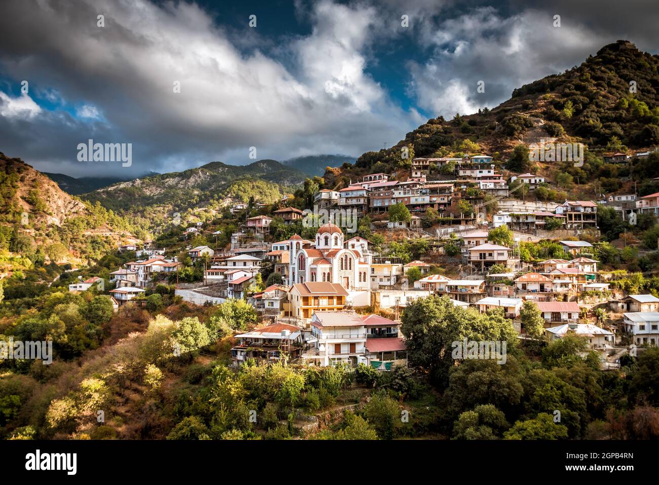 Moutoullas village, Cyprus, panoramic view Stock Photo - Alamy