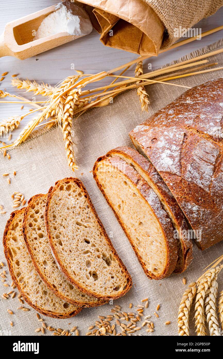 Delicious mixed rye bread, also called gray bread Stock Photo - Alamy