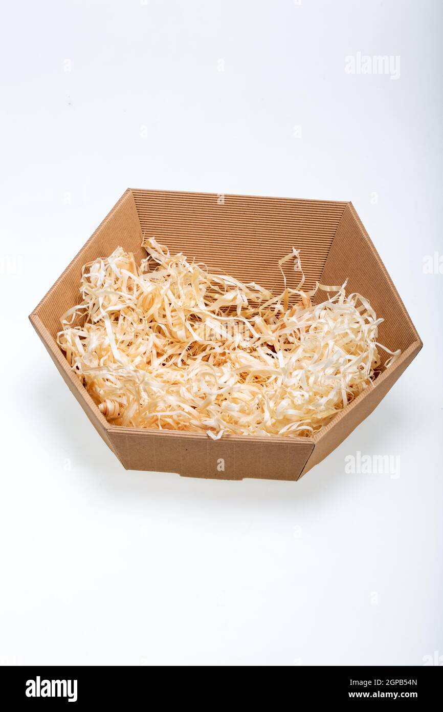 Empty cardboard box isolated on white background Stock Photo - Alamy