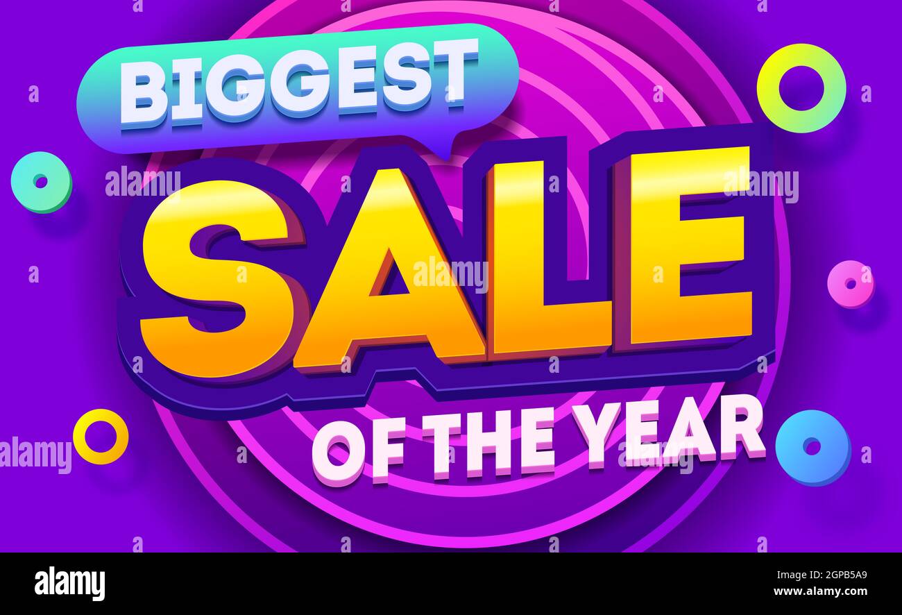 Biggest sale horizontal banner. Sale and discounts.Vector illustration ...