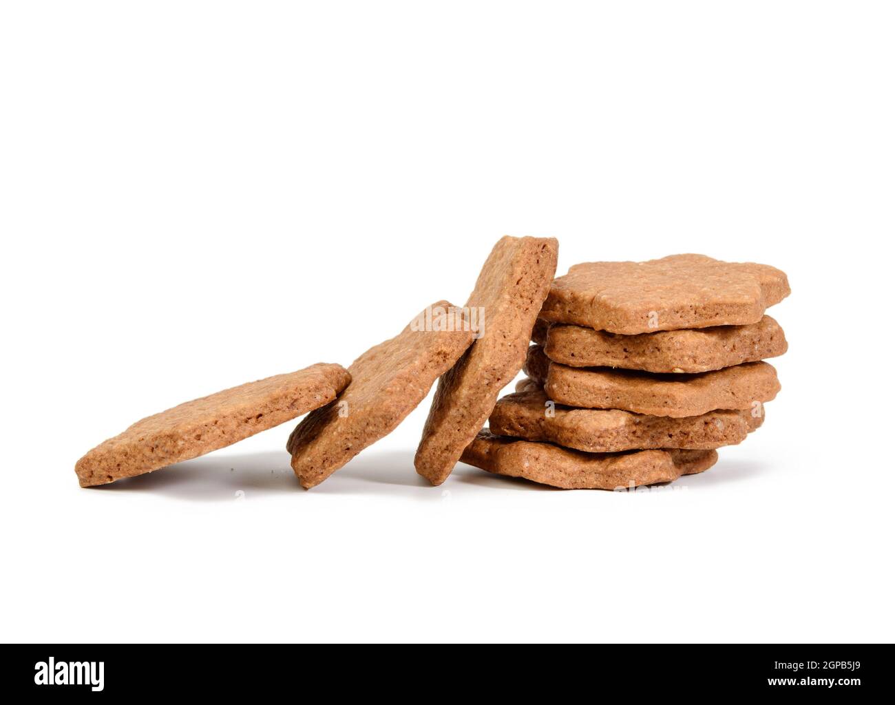Star shaped baked chocolate gingerbread cookie isolated on white ...