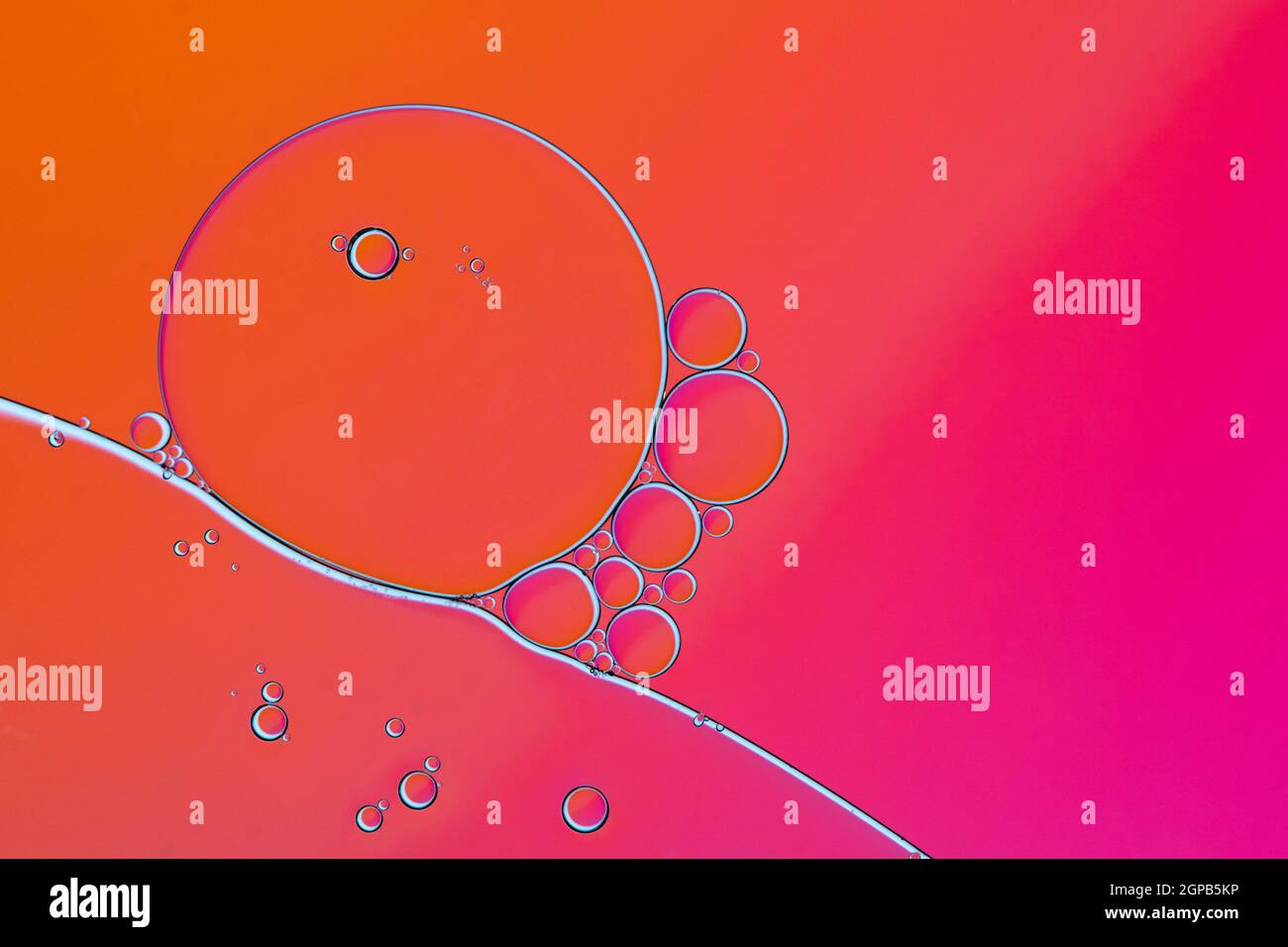 macro photography of small bubbles on a red-orange background Stock ...