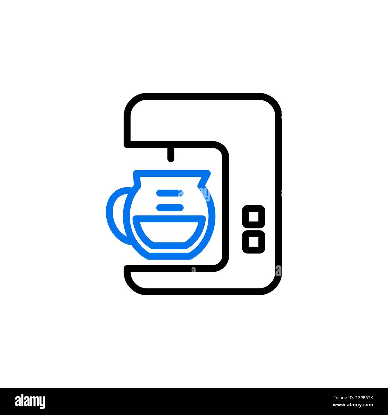 Coffee maker machine outline icon. Workspace sign. Graph symbol for ...