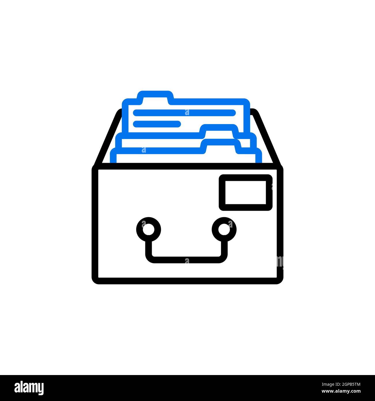 Filing Cabinet outline icon. Workspace sign. Graph symbol for your web ...