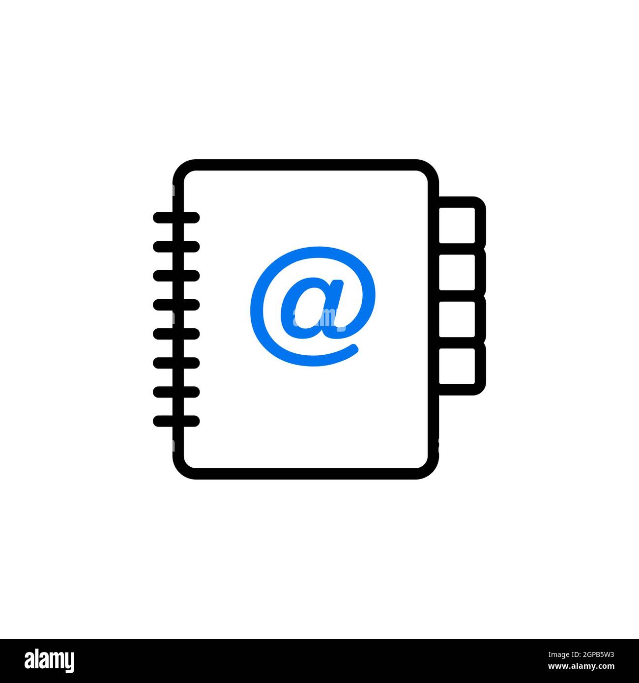 Address Book outline icon. Workspace sign. Graph symbol for your web ...