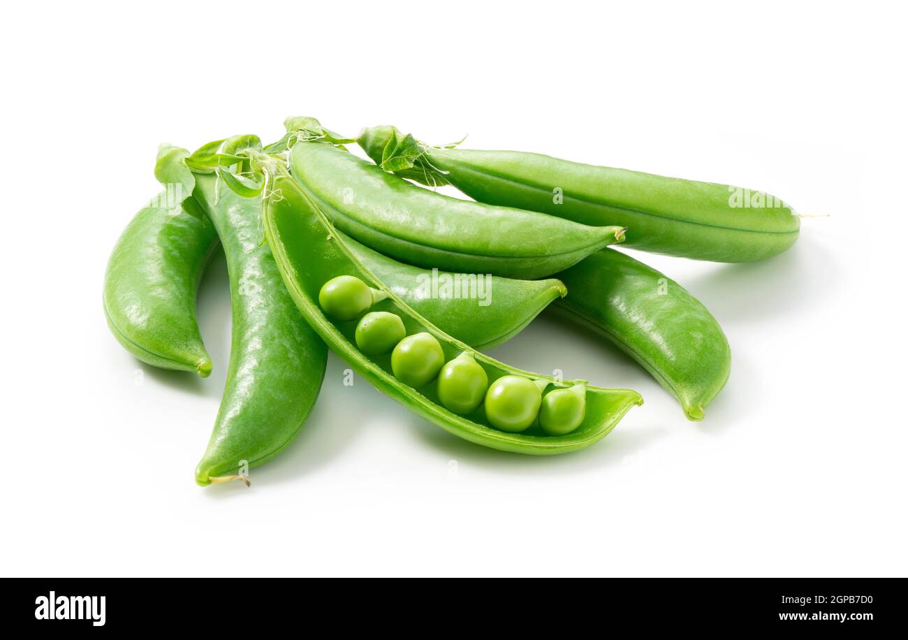 A lot of snap peas on a white background Stock Photo - Alamy