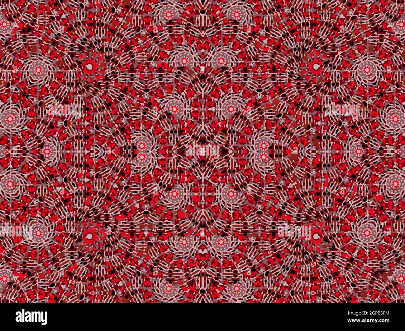 Modern intricate geometric seamless pattern in red colors Stock Photo ...
