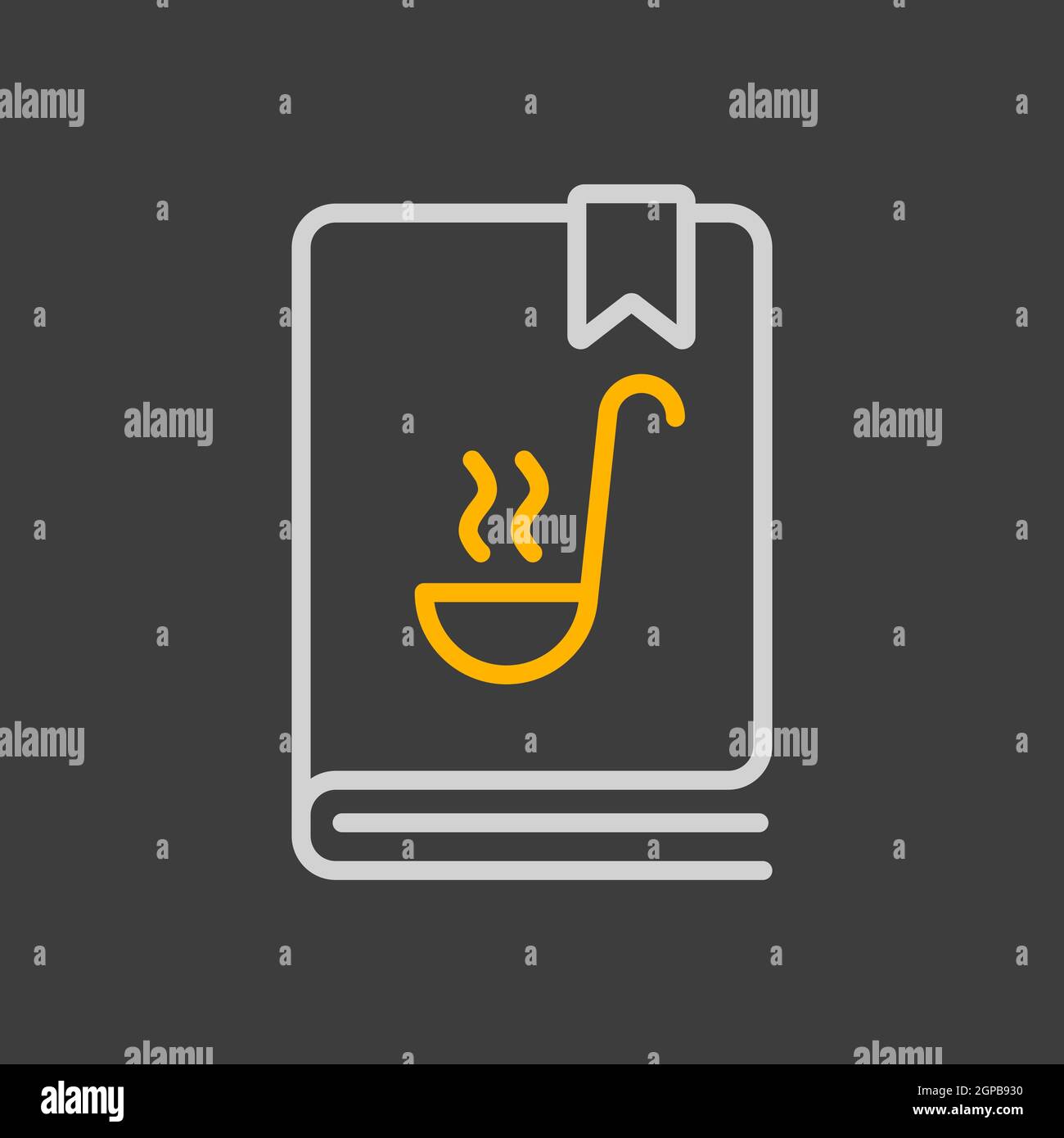 Cookbook or cookery book vector icon. Recipe book. Kitchen appliance ...