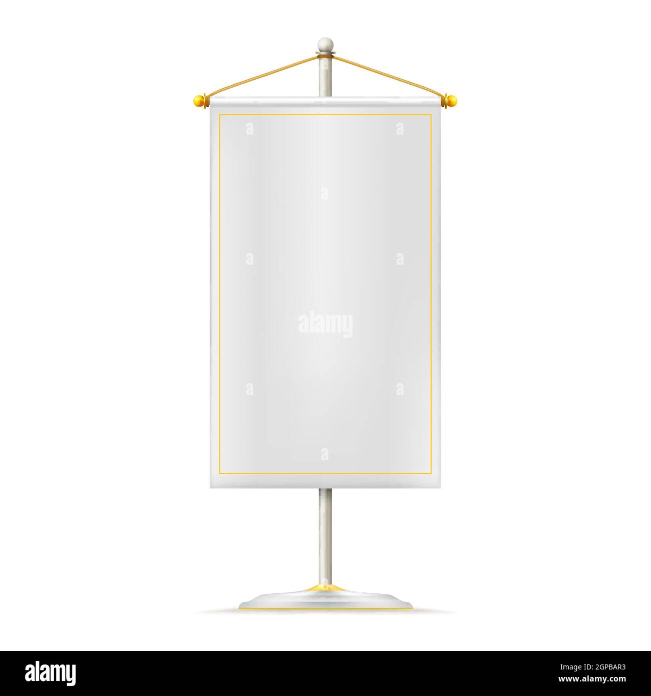 White pennant on stand isolated on white background Stock Vector Image ...