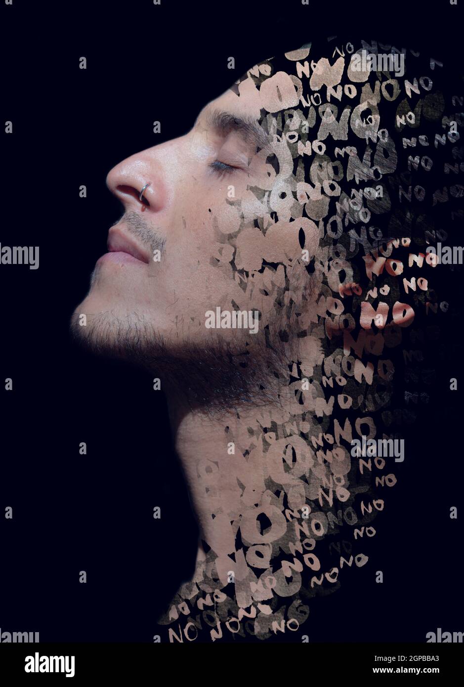 Double exposure creative photo sad hi-res stock photography and images ...