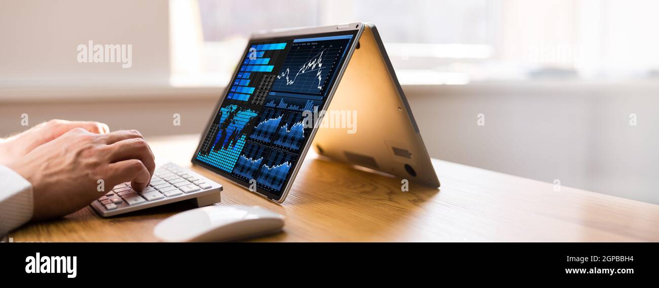 Business Dashboard Smart Marketing Data Banner On Screen Stock Photo ...