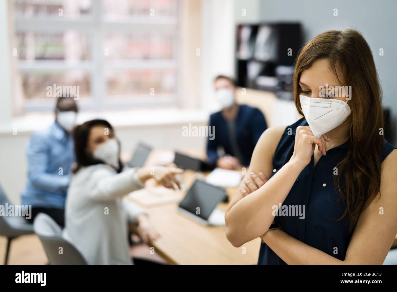 Upset Business Employees. Team Blame And Conflict Stock Photo - Alamy
