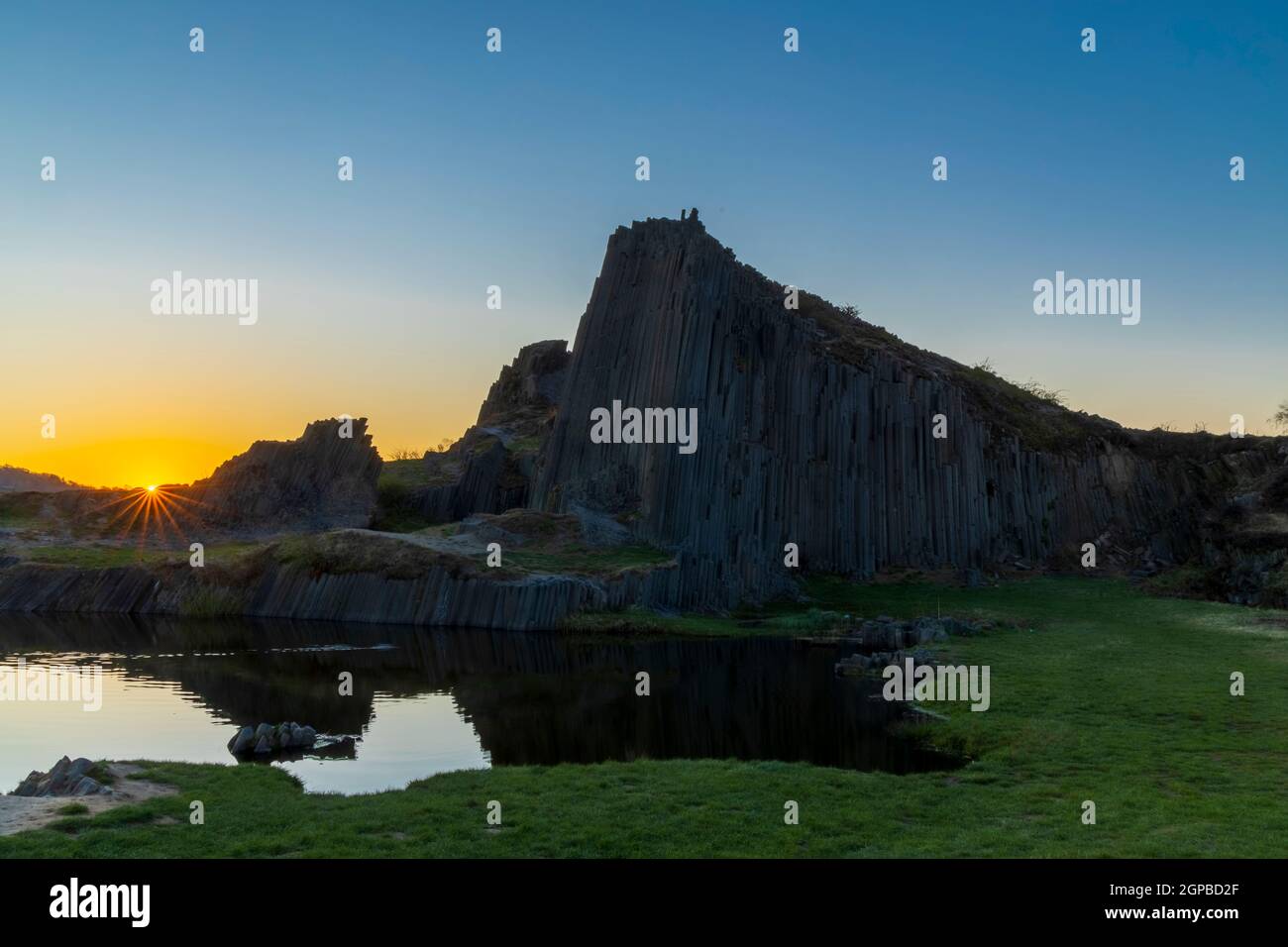 Polygonal structures of basalt columns, natural monument Panska skala ...
