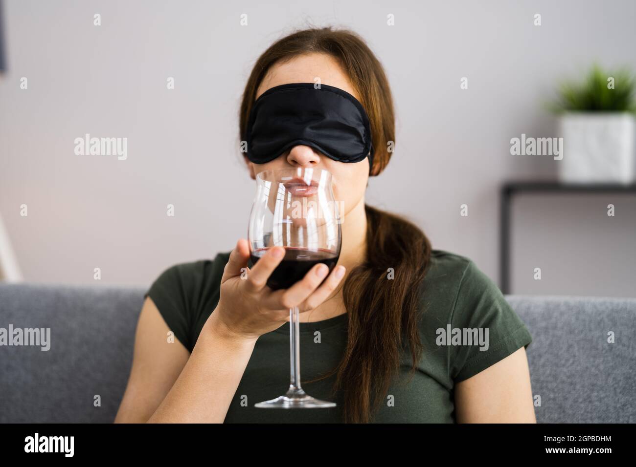 Professional Somelier Winery Glass Or Alcohol Drink Blind Tasting Stock ...