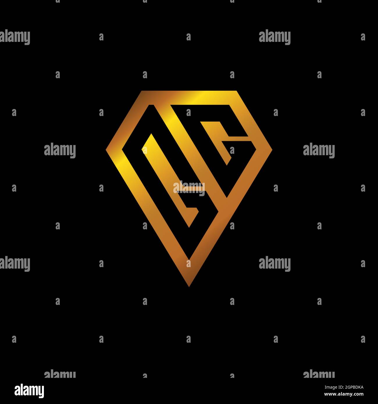 QQ logo with golden diamond shape style vector, monogram geometric ...