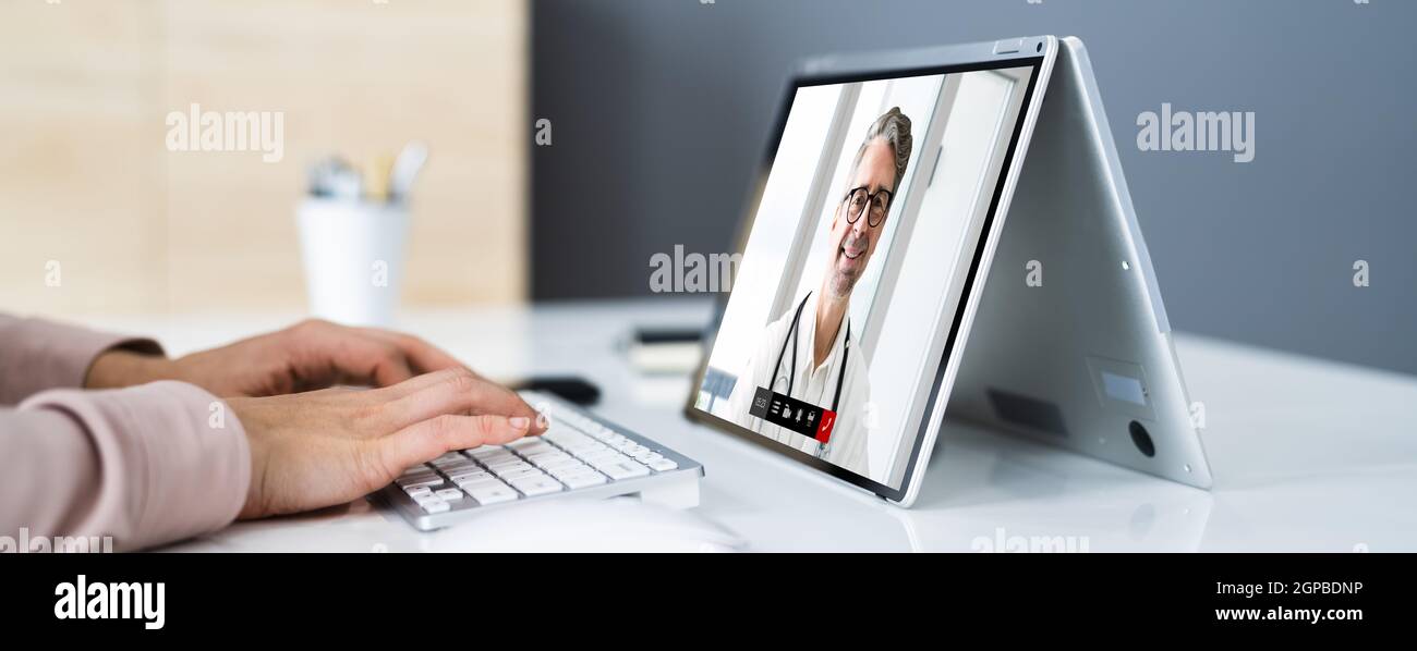 Online Video Patient Consultation With Physician Doctor Stock Photo - Alamy