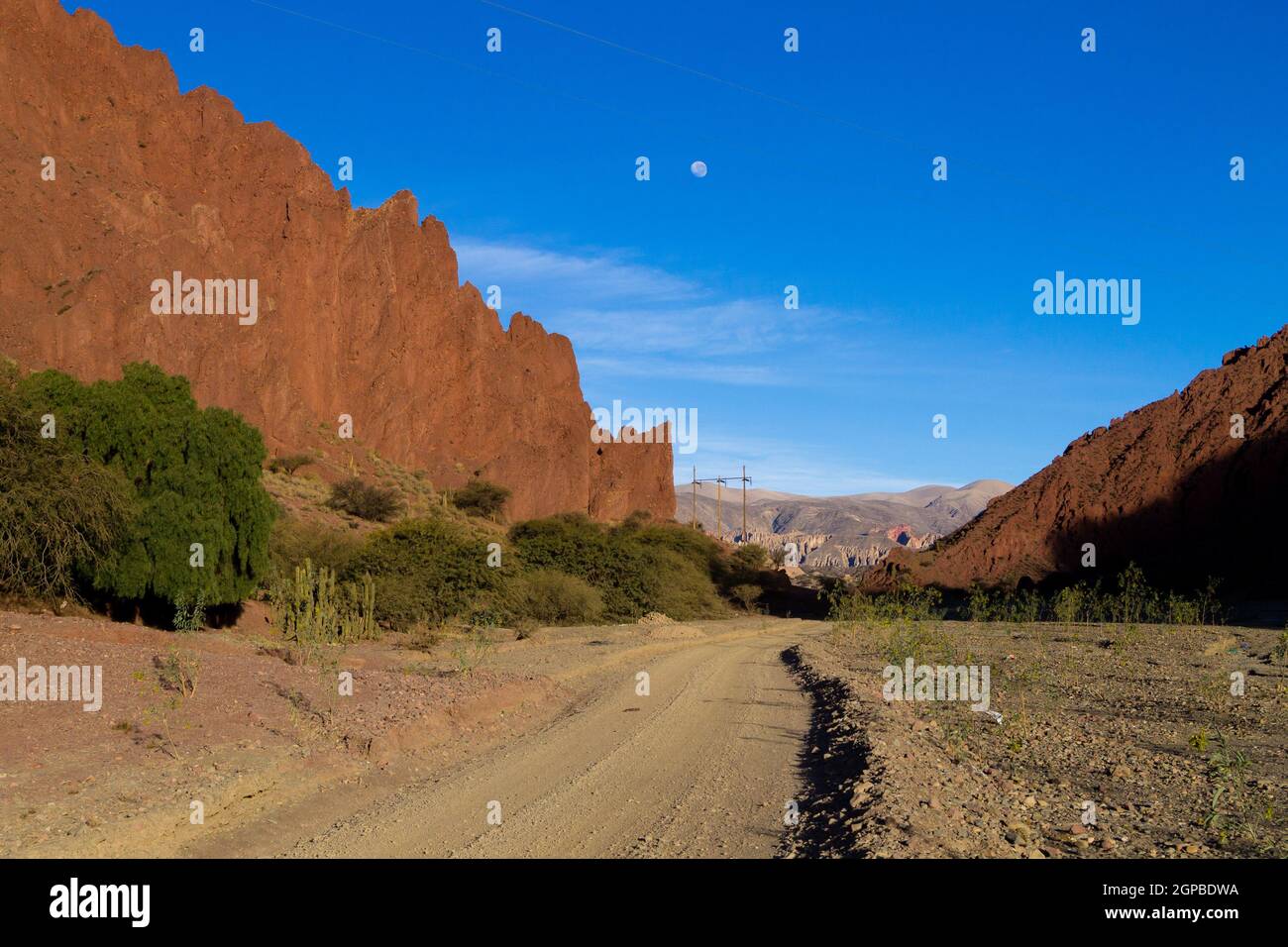 Bolivian dirt road view near Tupiza,Bolivia.Quebrada de Palmira area ...