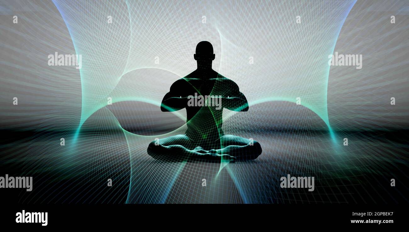 Body and Mind Meditation Background with Energy Aura Stock Photo - Alamy
